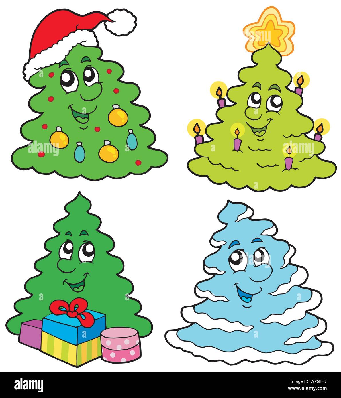 Various cartoon christmas trees hi-res stock photography and images - Alamy