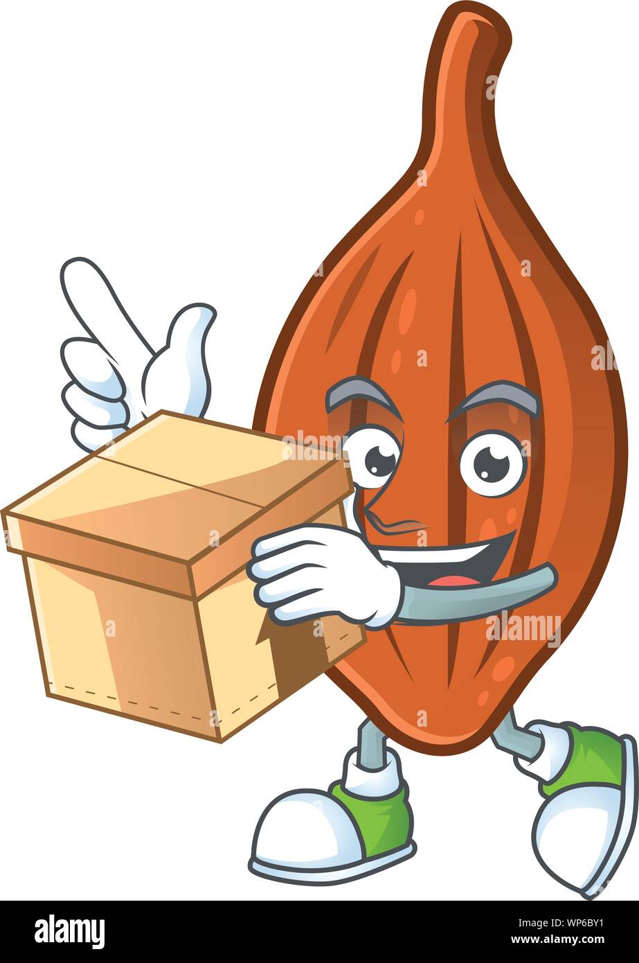 With box choco dessert sweet in cartoon character Stock Vector Image ...