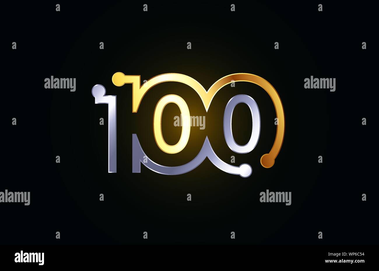 Golden number 100 Stock Vector Images - Alamy