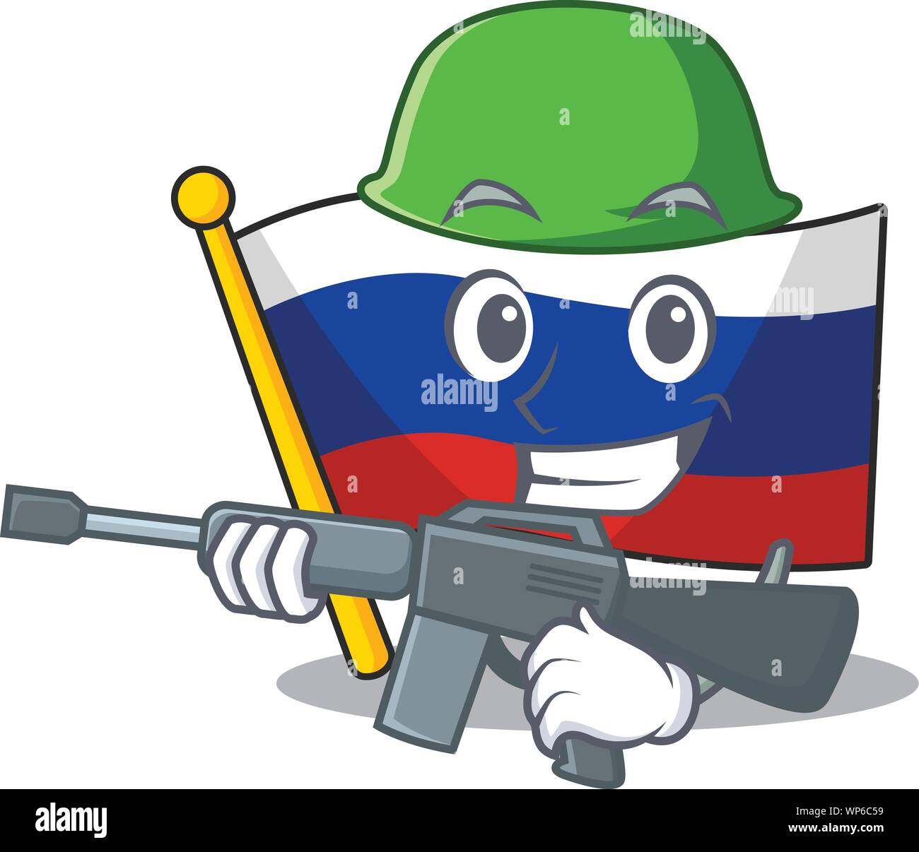 Army russian mascot flag shaped on character Stock Vector Image & Art ...