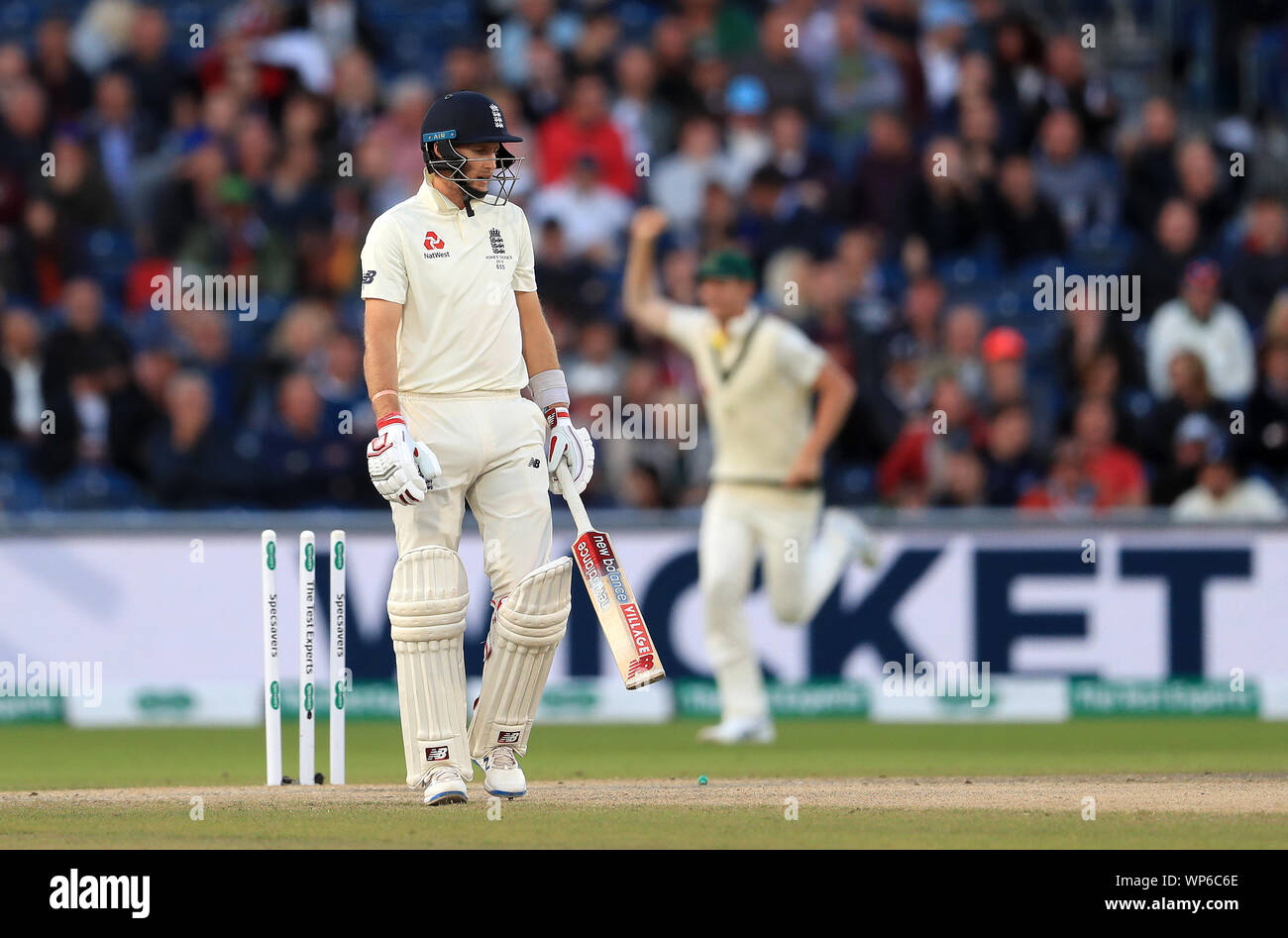 England's Joe Root looks dejected after being dismissed by Australia's ...