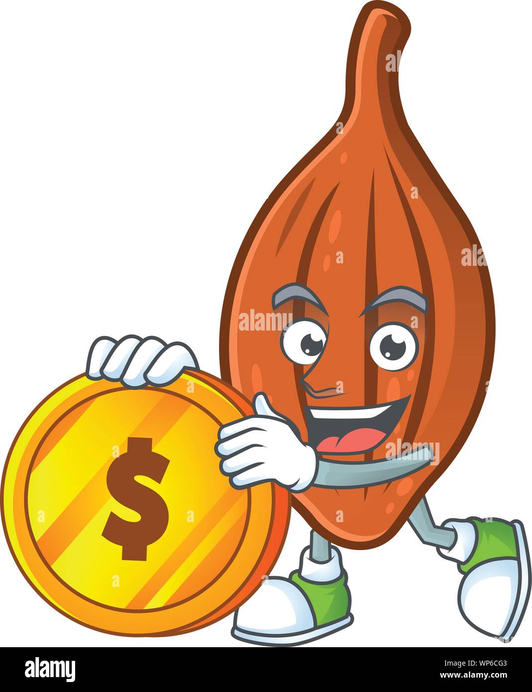 Bring coin cartoon choco with character mascot style Stock Vector Image ...