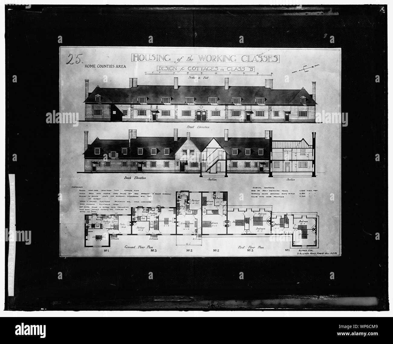 Family house plans Black and White Stock Photos & Images - Alamy