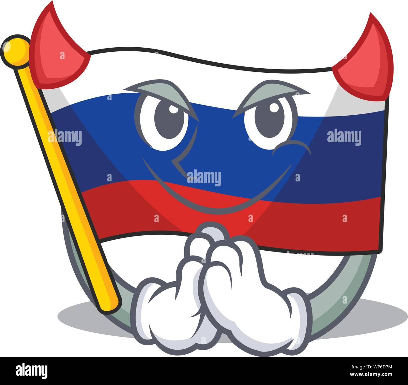 Devil mascot russian flag hoisted on pole Stock Vector Image & Art - Alamy
