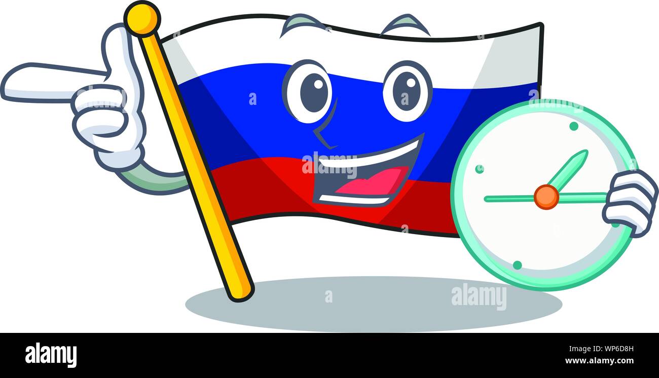 With clock flag russian stored in cartoon cupboard Stock Vector Image ...