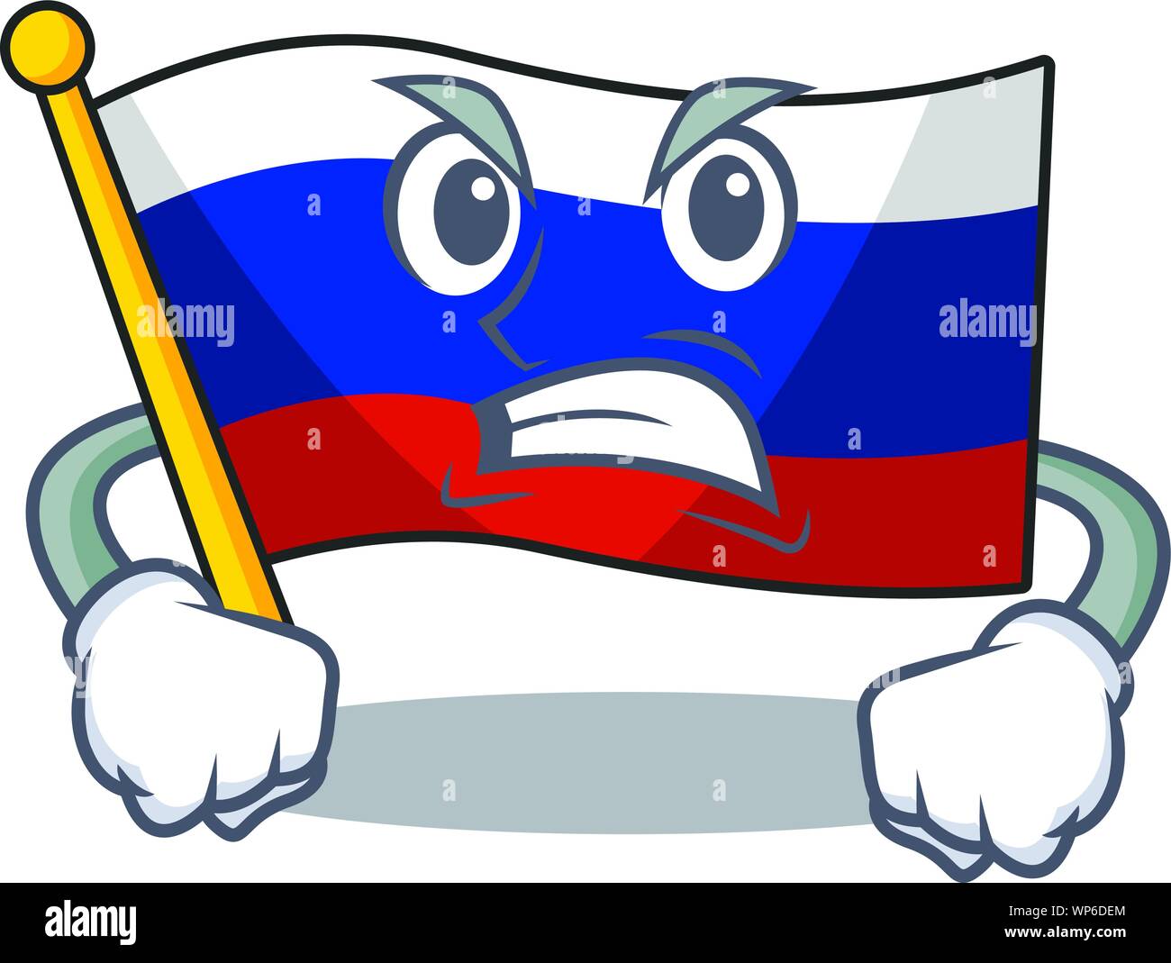 Angry mascot russian flag hoisted on pole Stock Vector Image & Art - Alamy