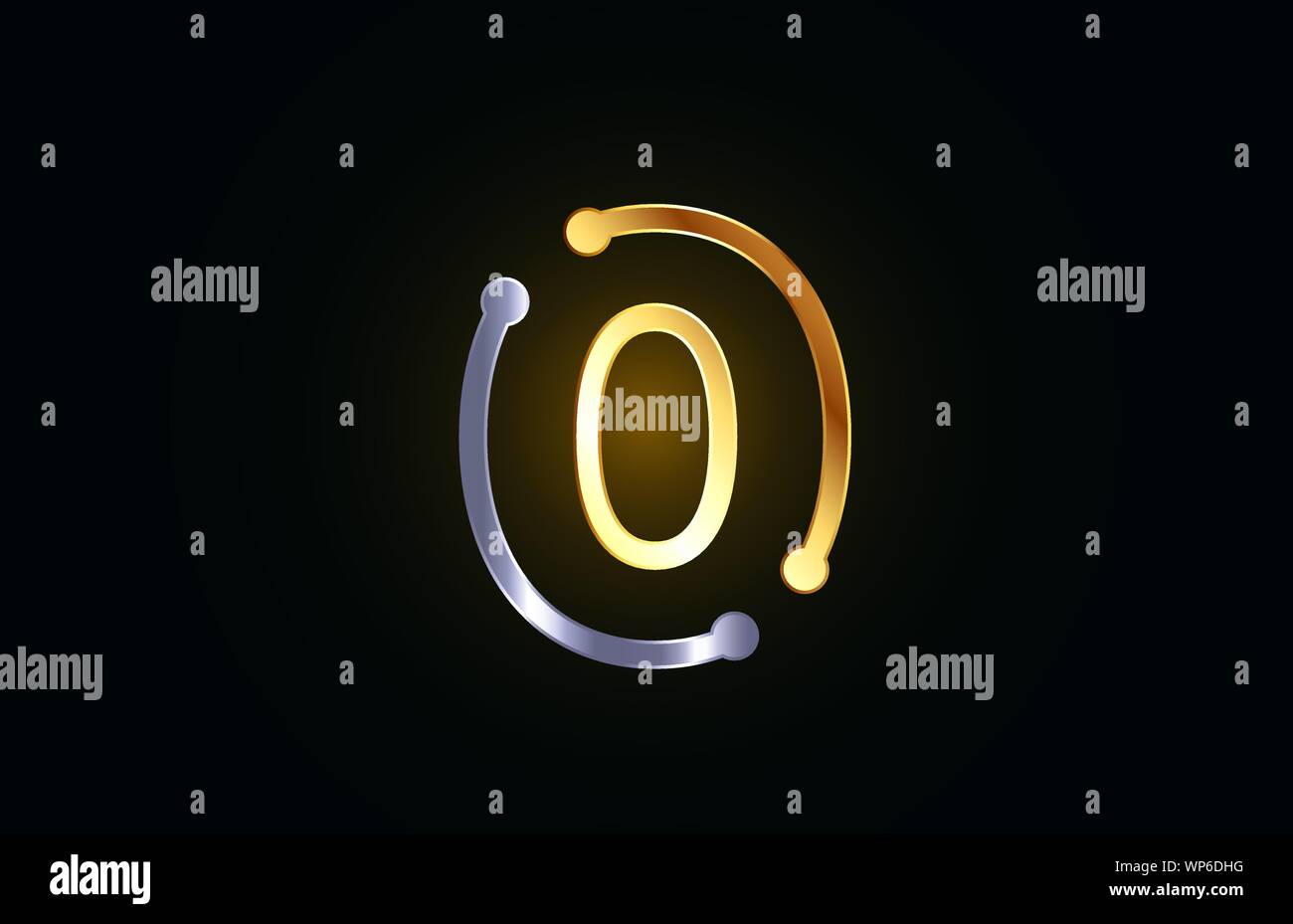 Gold metal number zero Stock Vector Images - Alamy