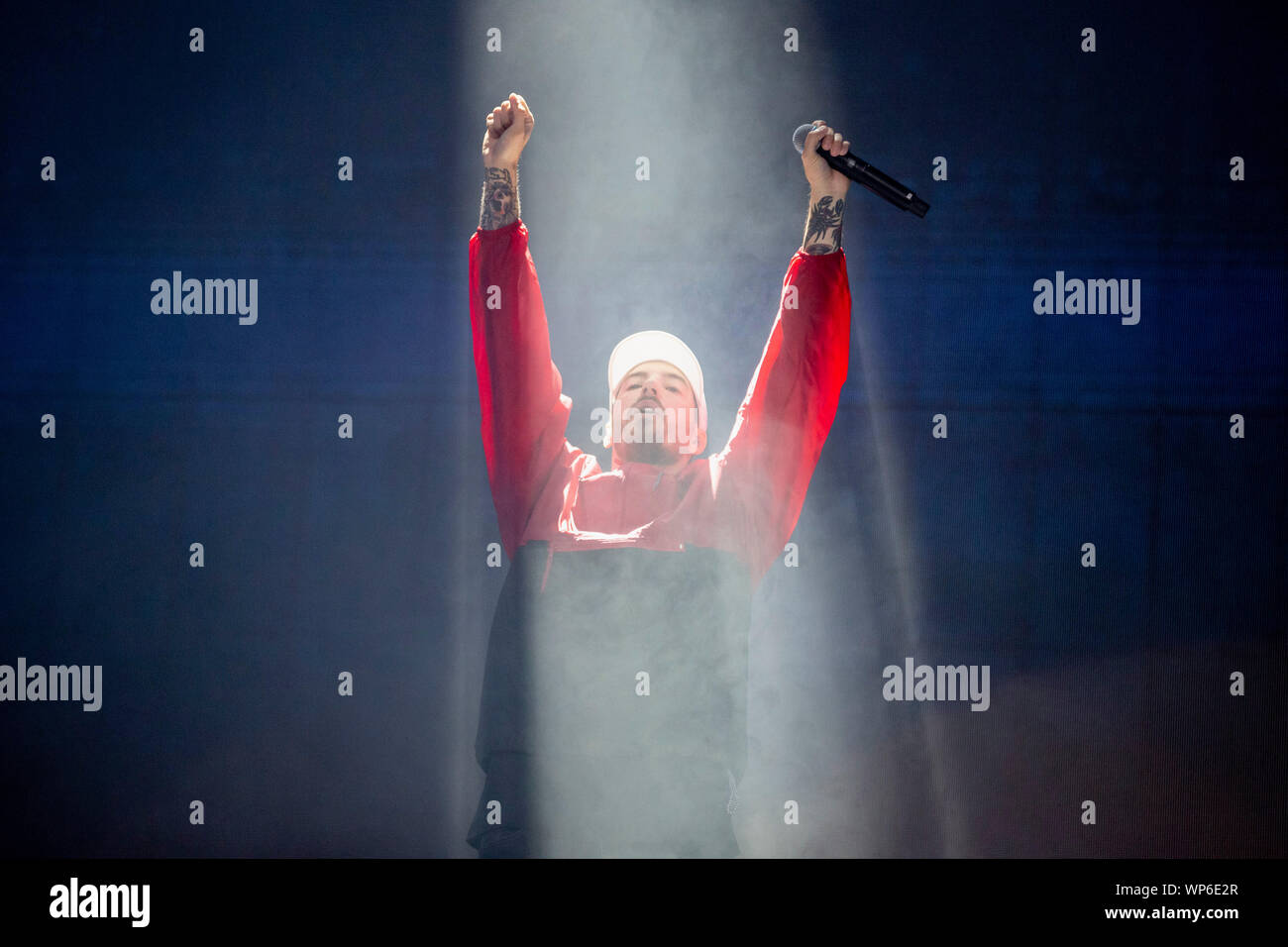Berlin, Germany. 07th Sep, 2019. Casper, rapper, performs at the ...