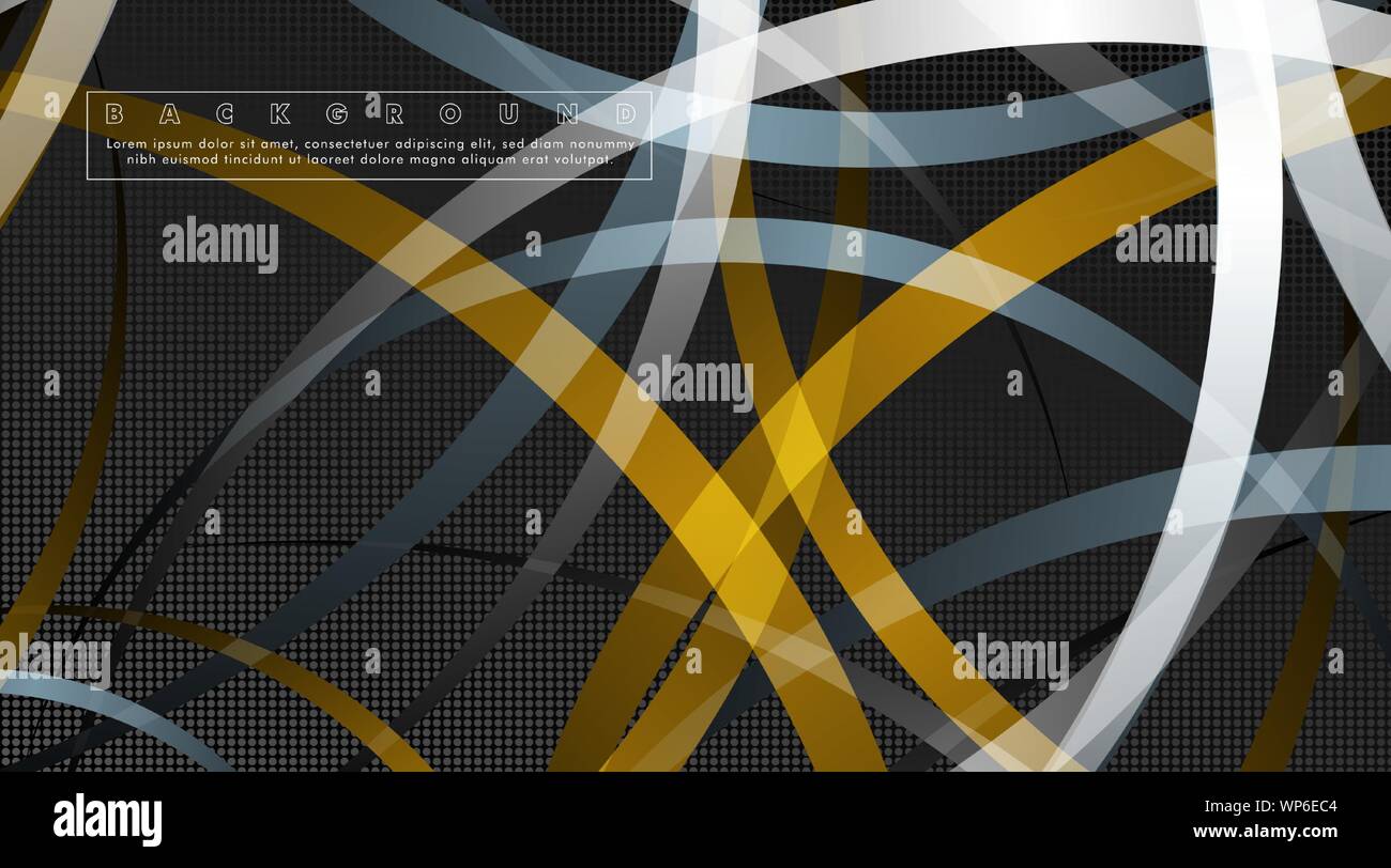 Curved abstract design with the background concept of a dark circle ...