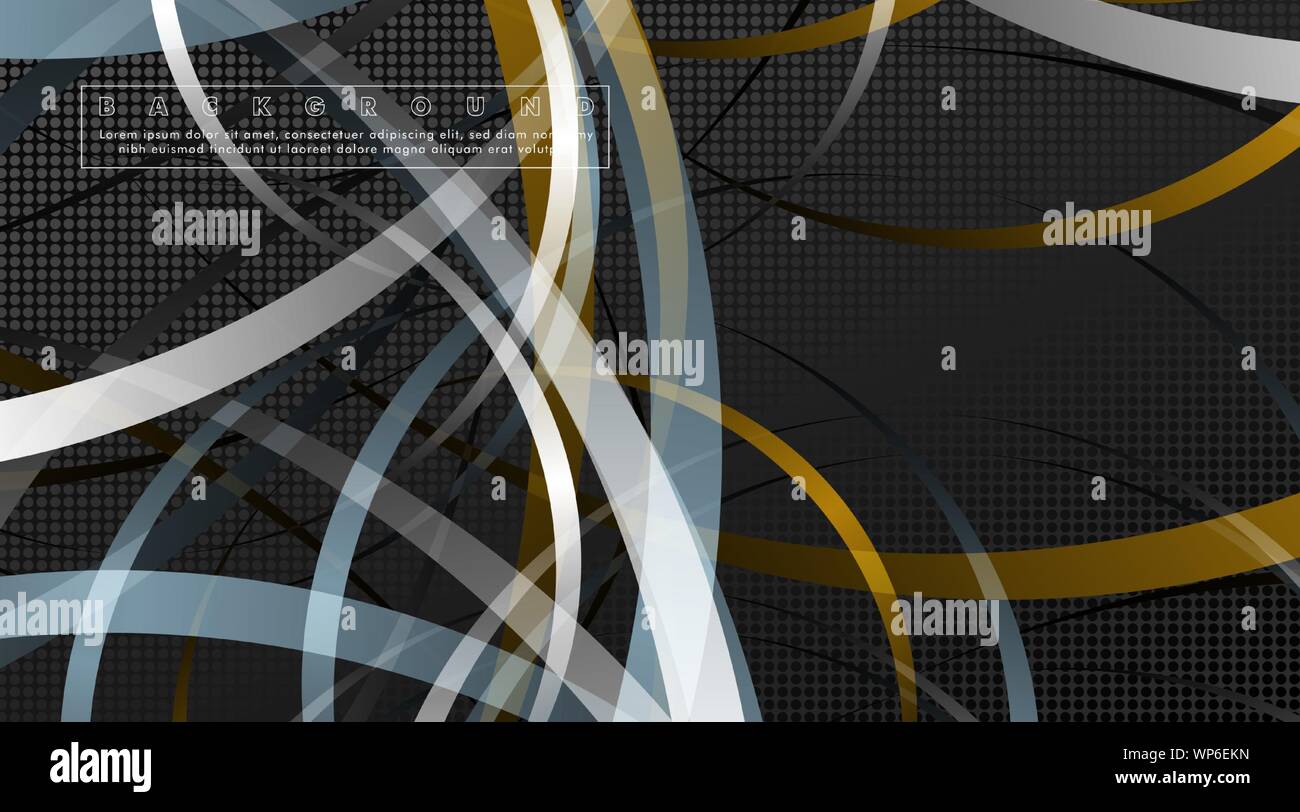 Curved abstract design with the background concept of a dark circle ...