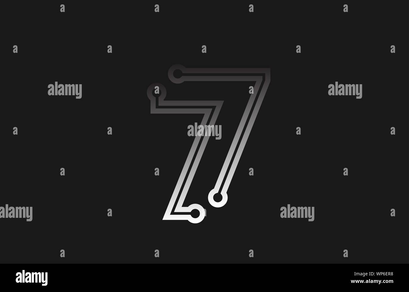 black and white line number 7 for company logo icon design. Suitable as ...