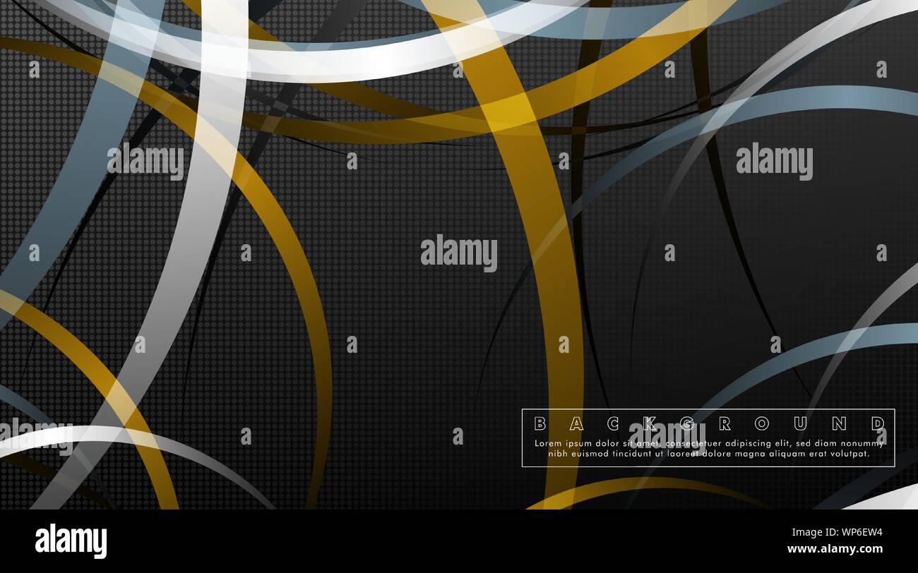 Curved abstract design with the background concept of a dark circle ...