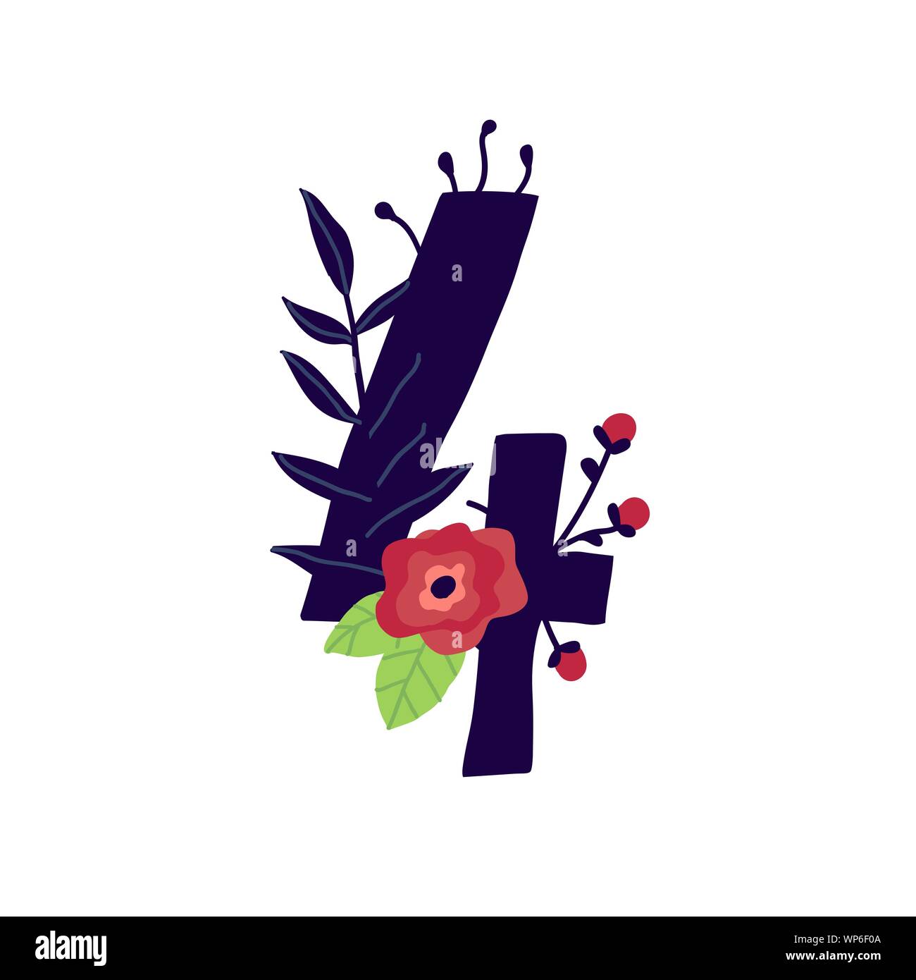 Number 4 in flowers hi-res stock photography and images - Alamy
