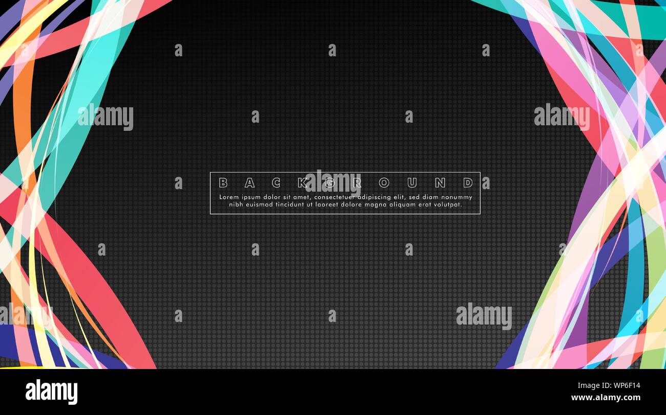 Curved abstract design with the background concept of a dark circle ...