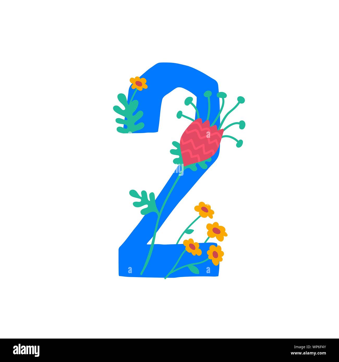 Number 2 with flowers hi-res stock photography and images - Alamy