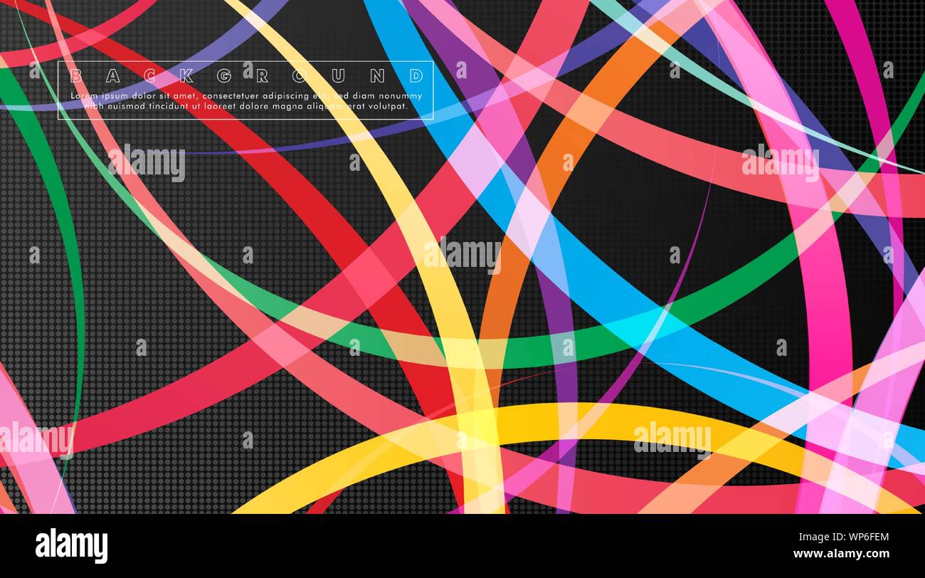 Curved abstract design with the background concept of a dark circle ...