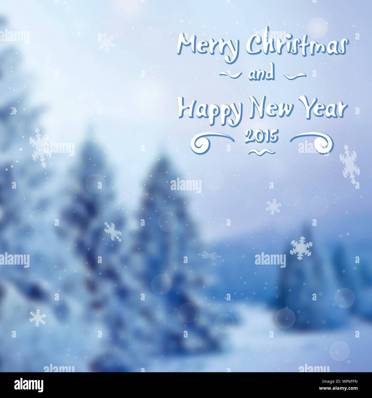 Winter fresh snow forest Stock Vector Images - Alamy