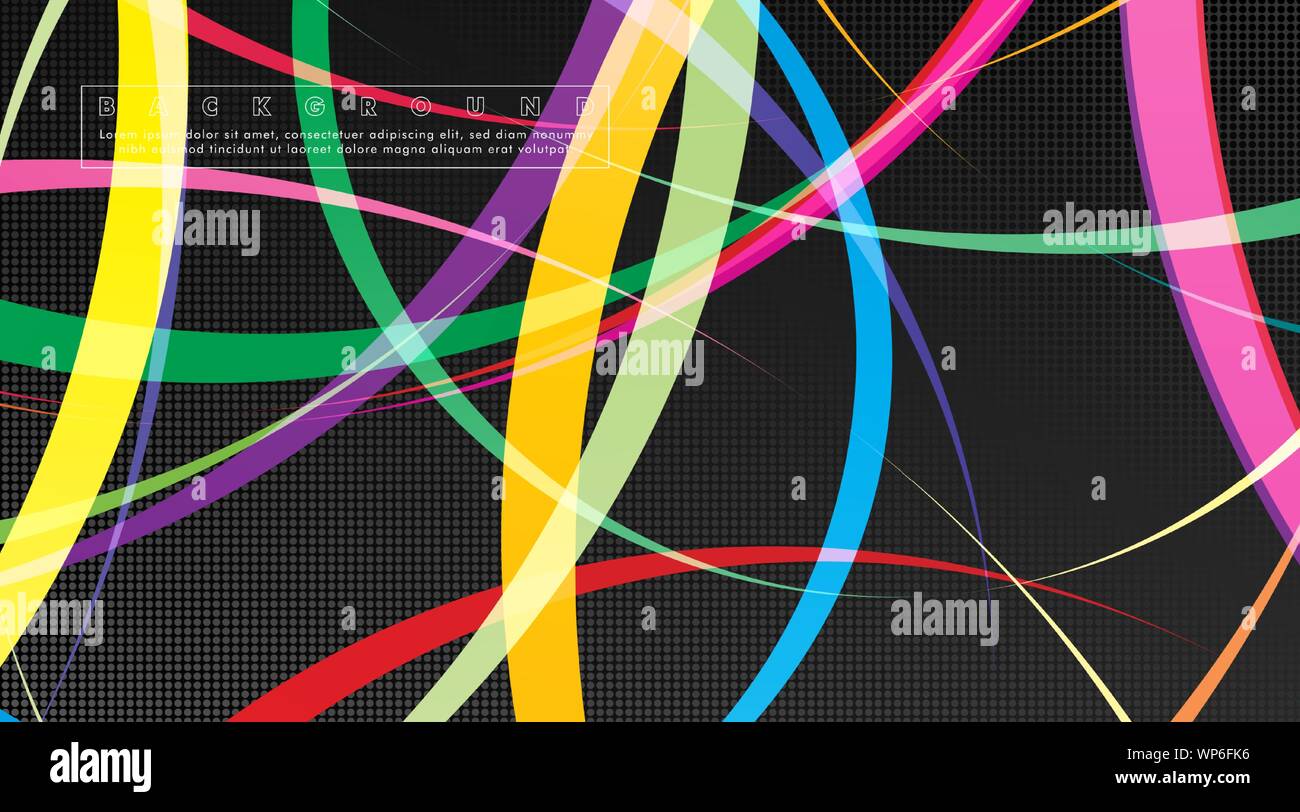 Curved abstract design with the background concept of a dark circle ...