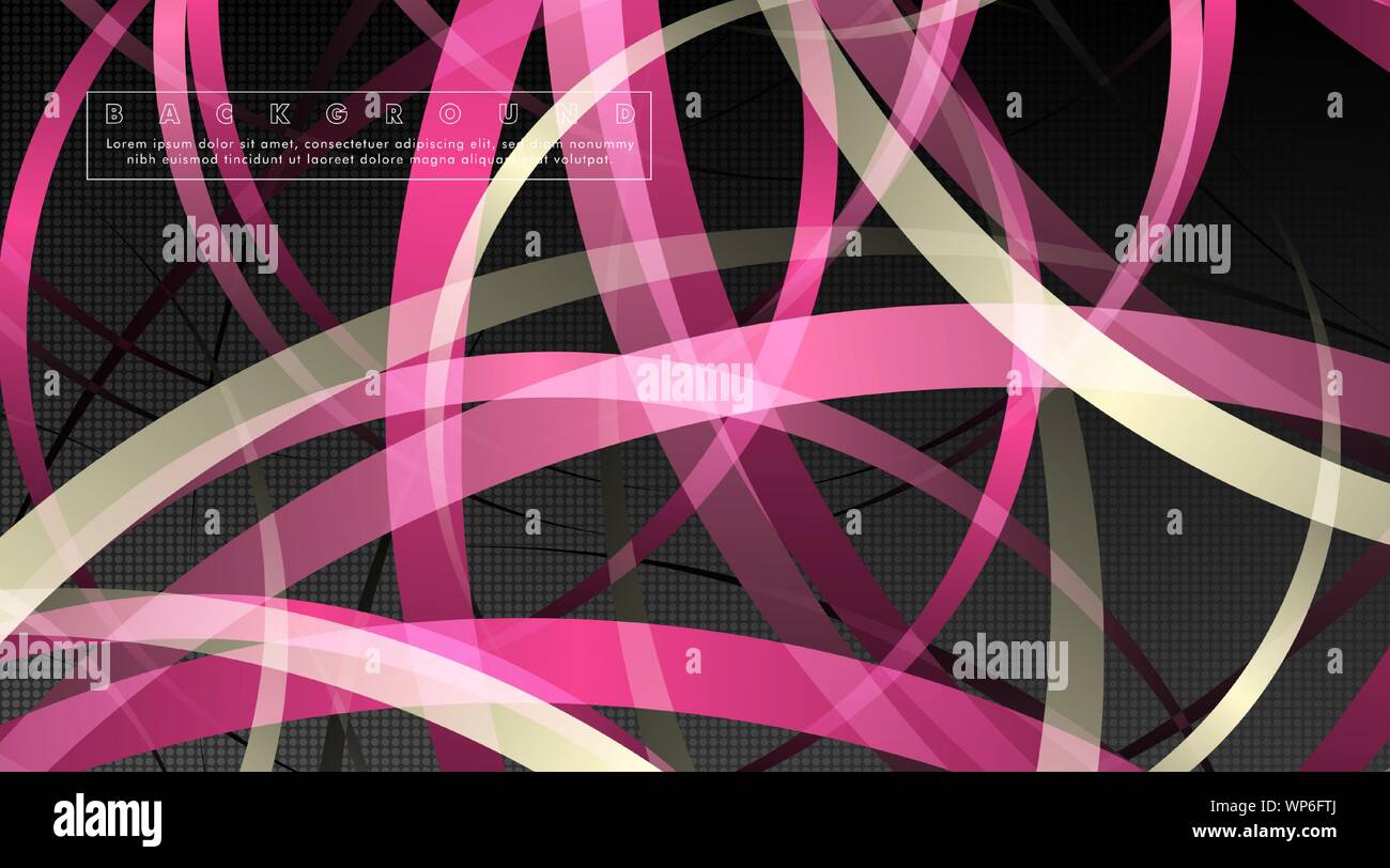 Curved abstract design with the background concept of a dark circle ...