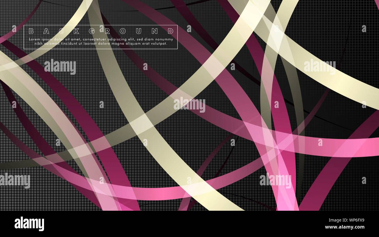 Curved abstract design with the background concept of a dark circle ...