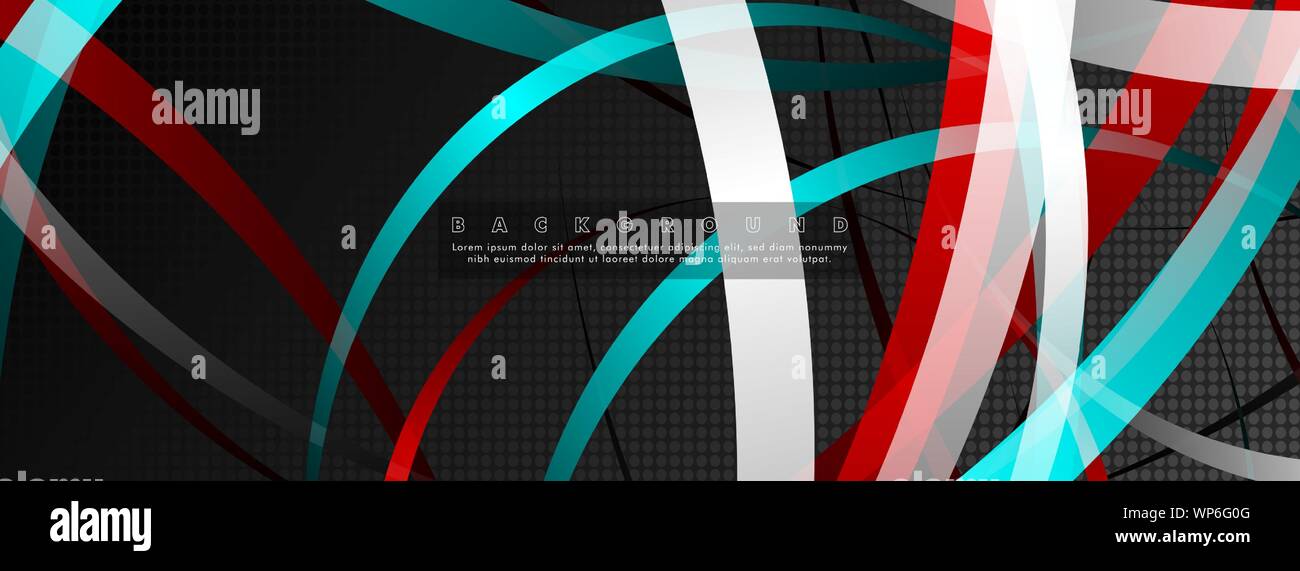 Curved abstract design with the background concept of a dark circle ...
