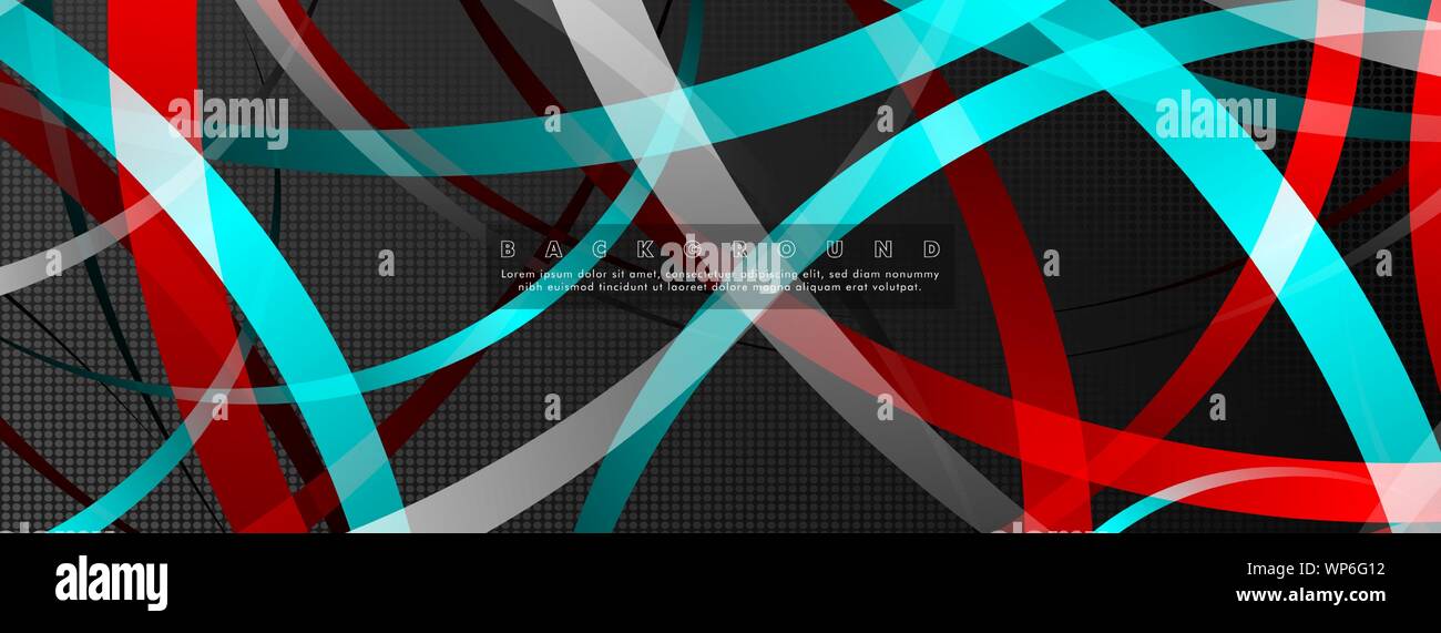 Curved abstract design with the background concept of a dark circle ...