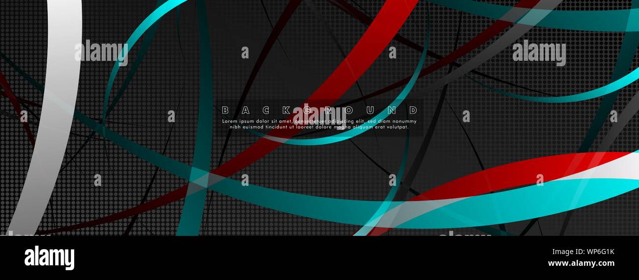 Curved abstract design with the background concept of a dark circle ...