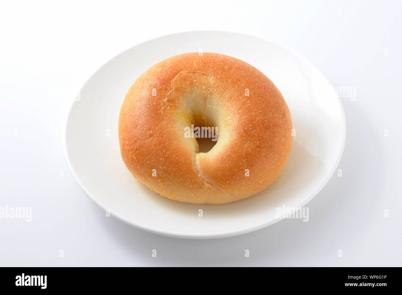 Bread plain Bagel on the white background Stock Photo - Alamy