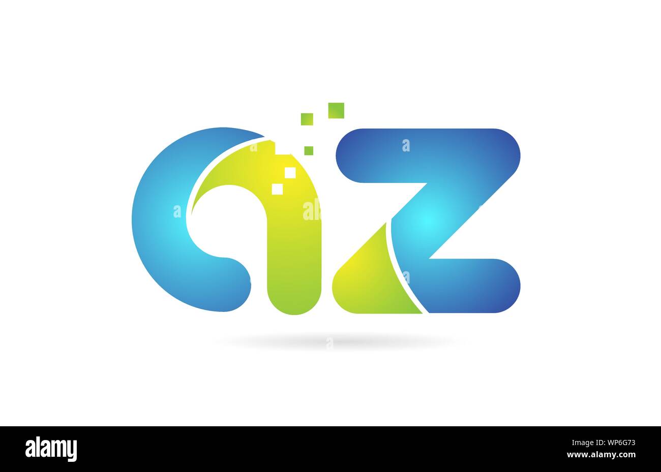 az a z blue green alphabet combination letter logo design suitable for ...