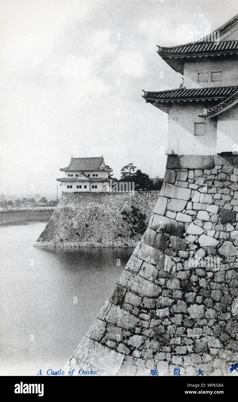 [ 1920s Japan - Osaka Castle ] — Osaka Castle in Osaka, formerly called ...