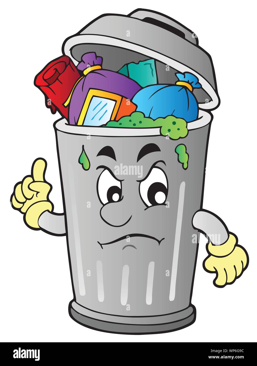 Angry cartoon trash can Stock Vector Image & Art - Alamy