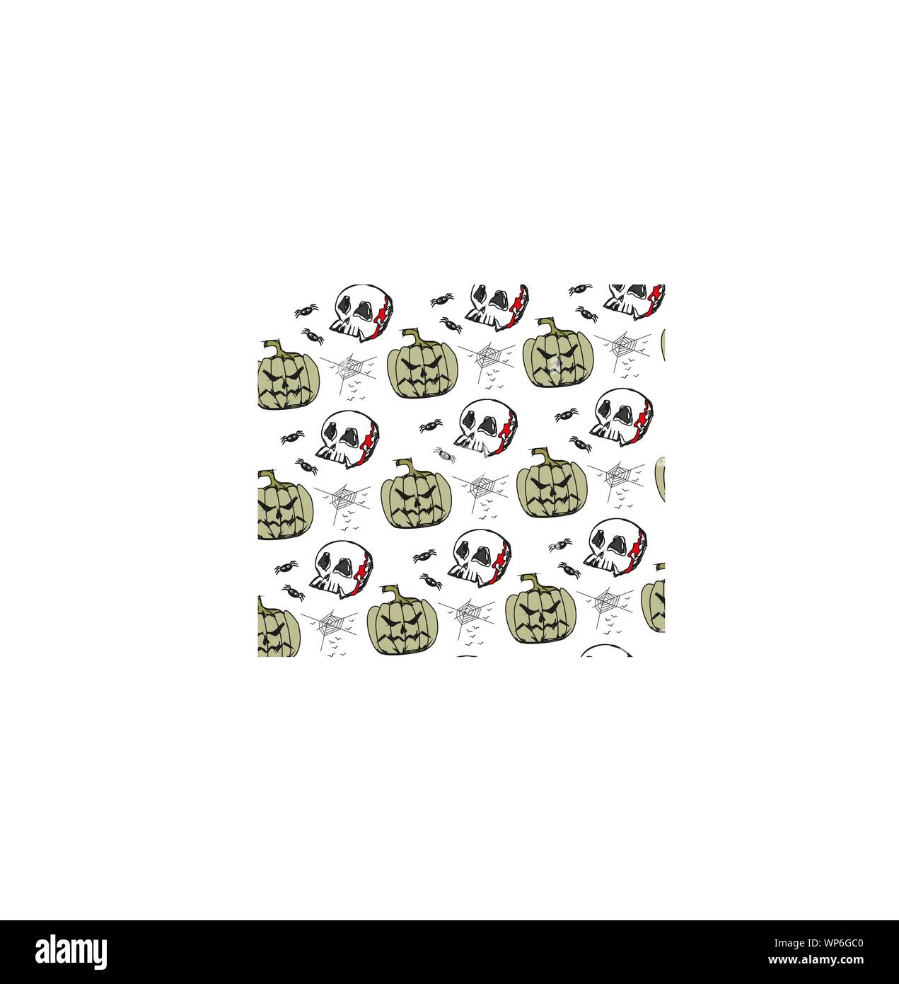 Halloween Pumpkin pattern, spiders and skulls Stock Vector Image & Art ...