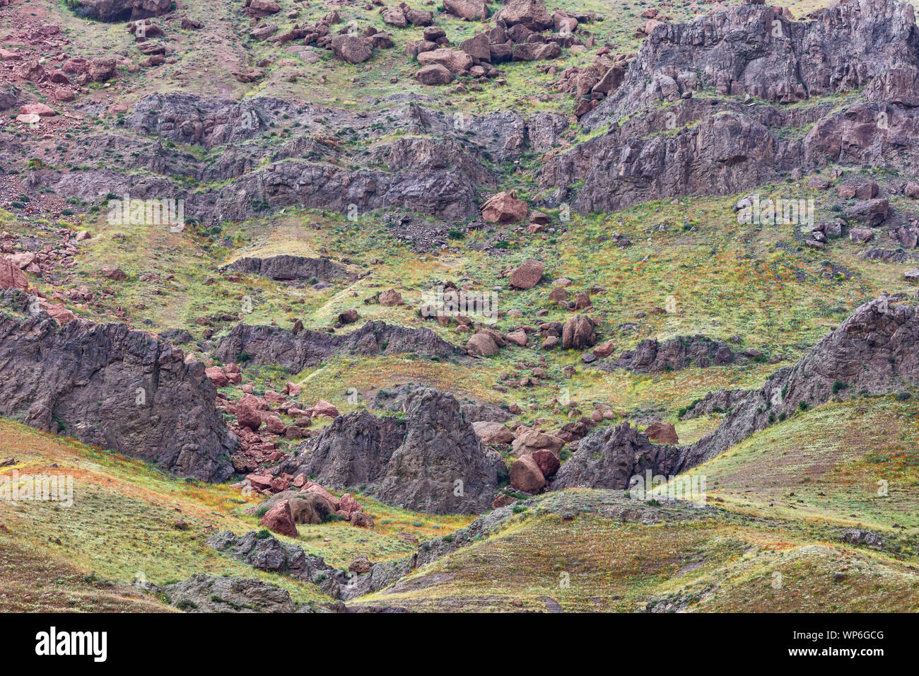 Aras river valley, Mountain landscape, West Azerbaijan Province, Iran ...