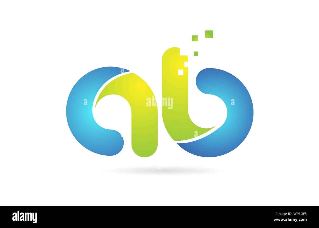 ab a b blue green alphabet combination letter logo design suitable for ...