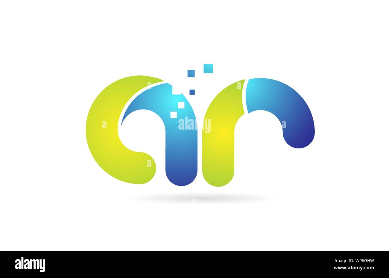 ar a r blue green alphabet combination letter logo design suitable for ...
