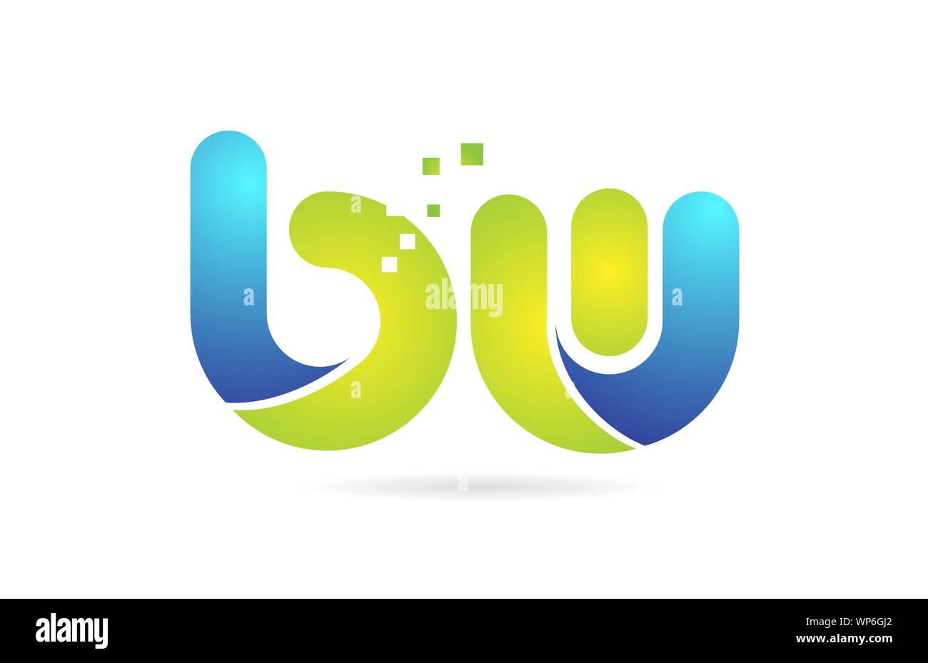 bw b w blue green alphabet combination letter logo design suitable for ...