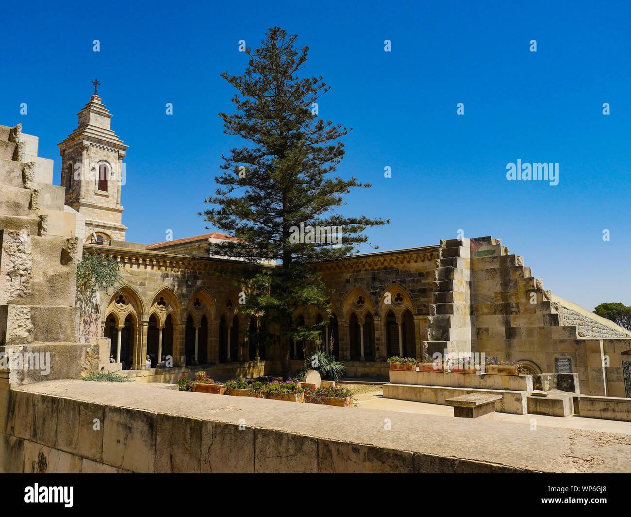 Israel Jerusalem beautiful christian church on top of the mountain ...