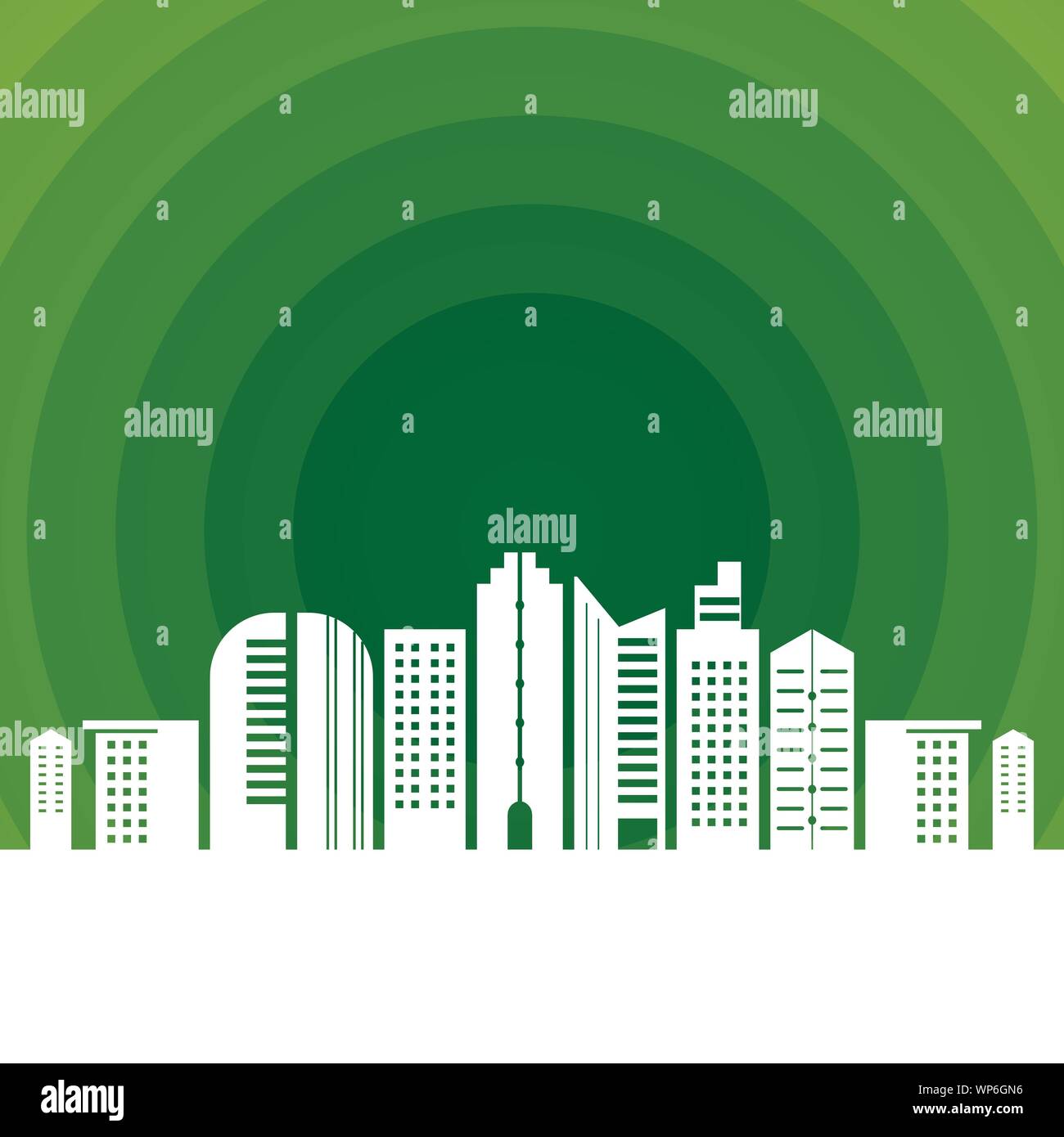 Clean city in green hole environment, stock vector Stock Vector Image ...
