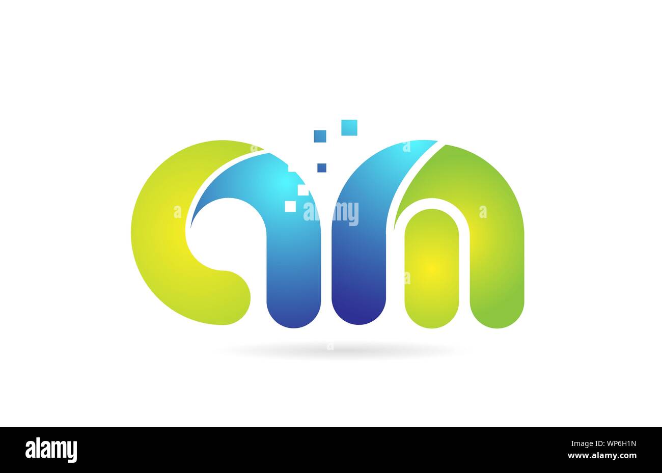 am a m blue green alphabet combination letter logo design suitable for ...