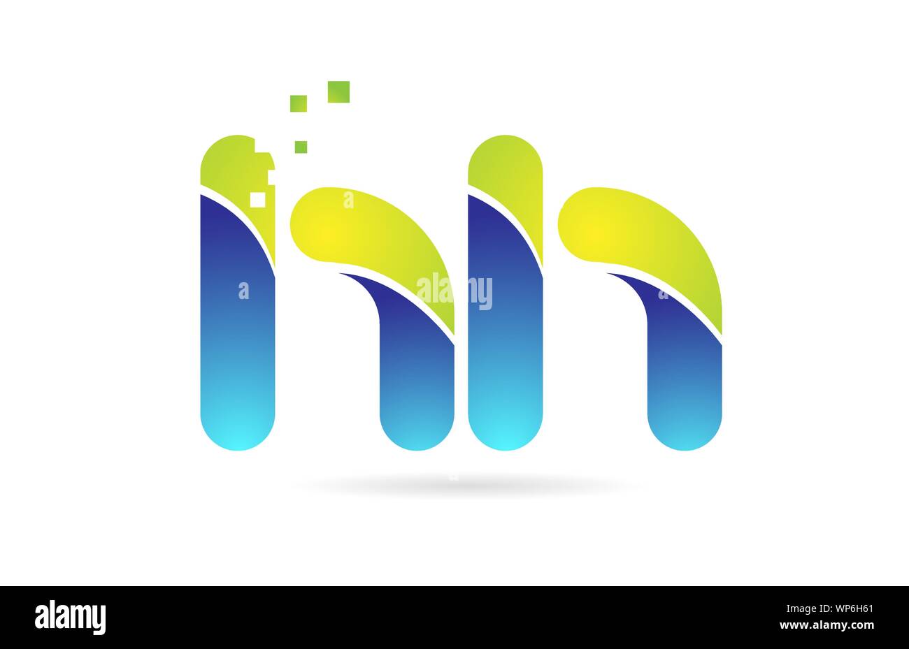 hh h h blue green alphabet combination letter logo design suitable for ...