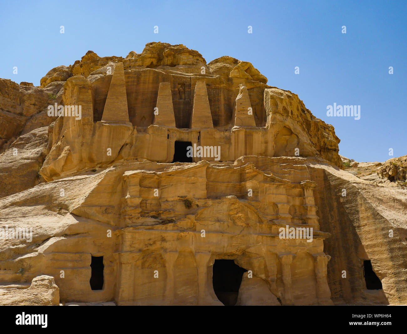 Jordan Petra famous ruins between the rocks Stock Photo - Alamy