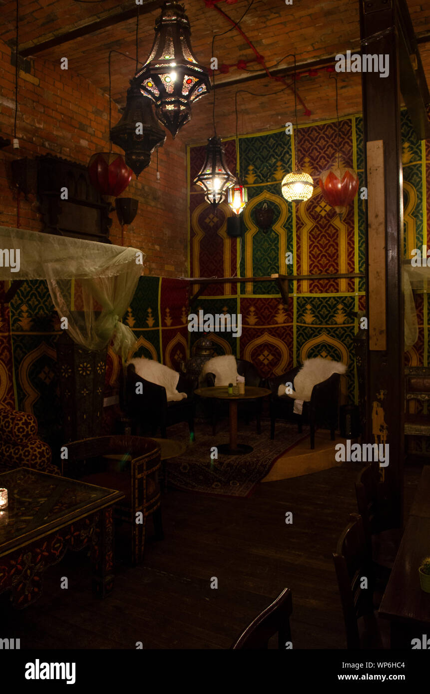 Empty Middle-eastern cafe in Camden stables Stock Photo - Alamy
