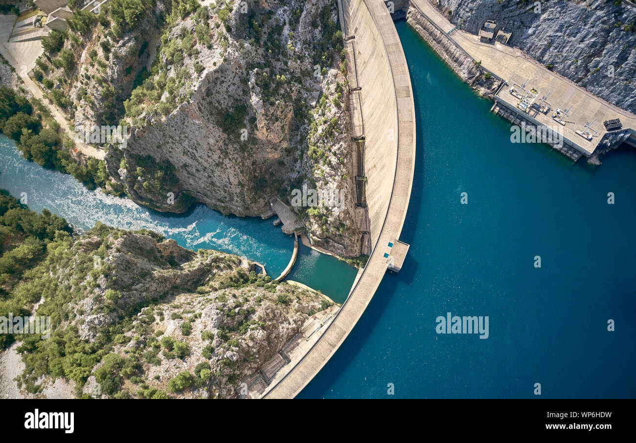 top view of the big dam Stock Photo - Alamy