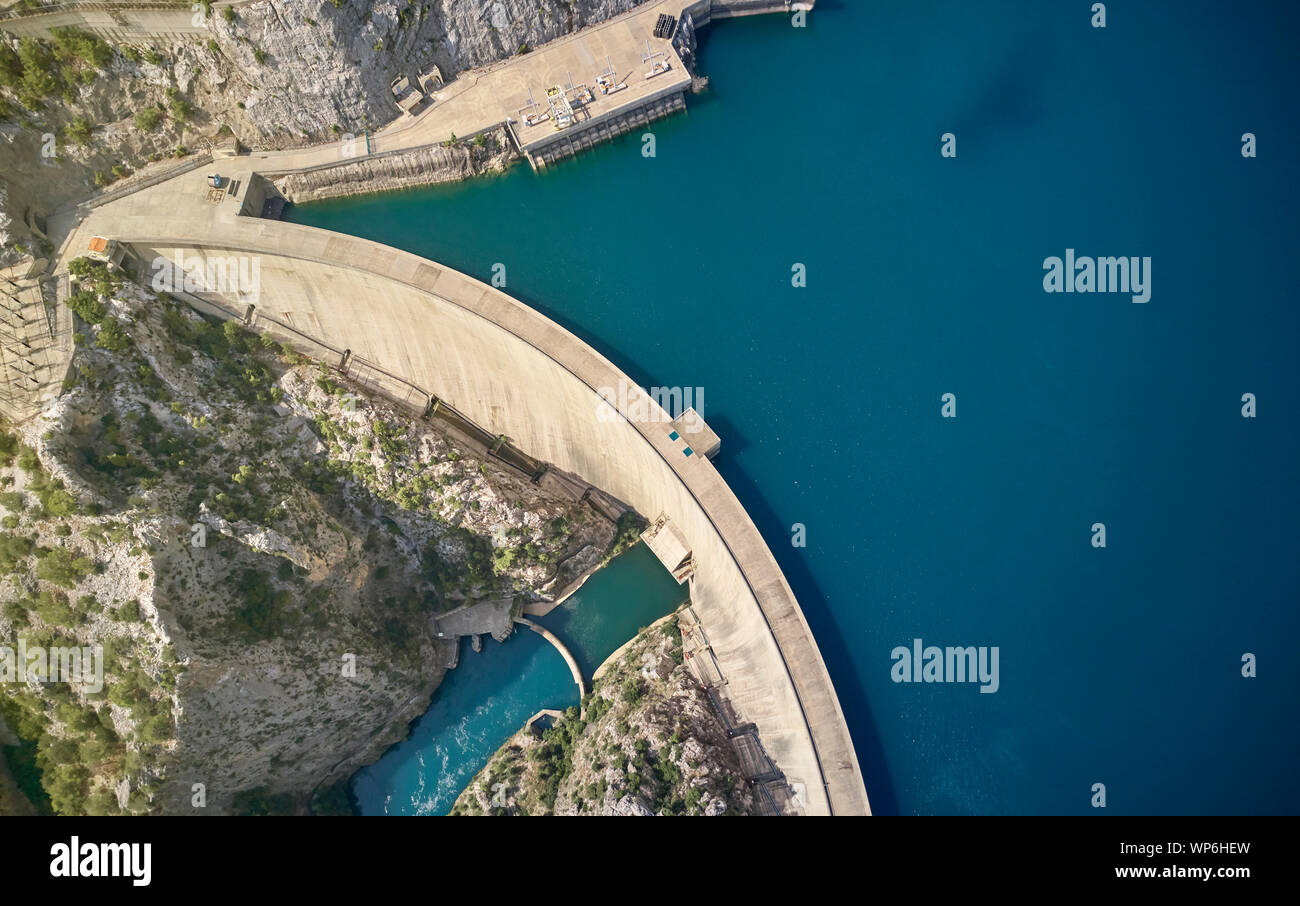 top view of the big dam Stock Photo - Alamy