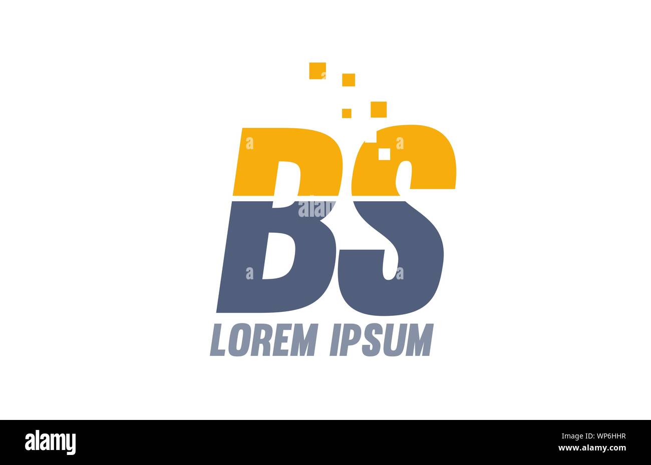yellow blue BS B S alphabet letter logo icon design suitable for a ...