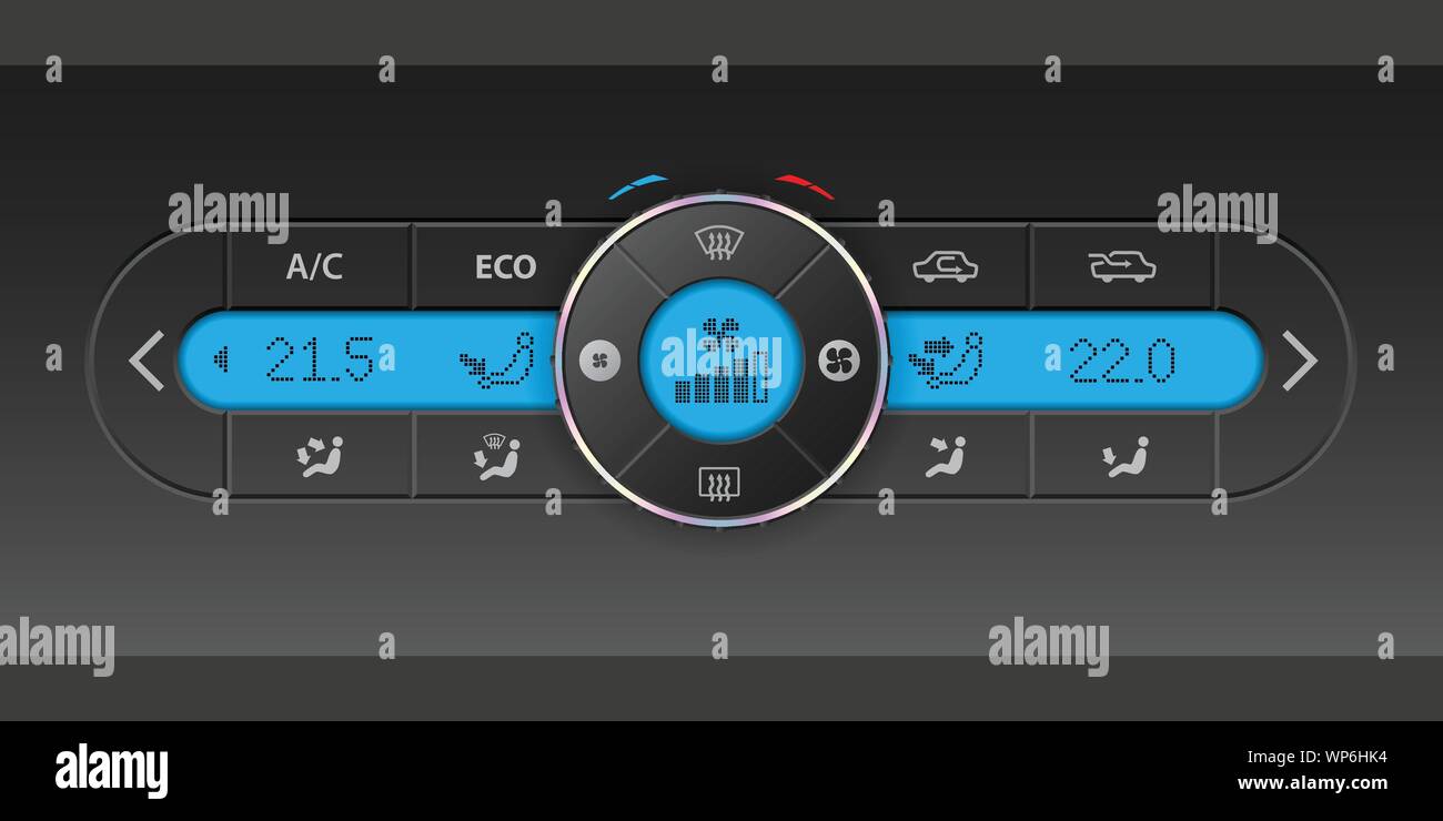 Digital air condition dashboard design with blue lcd Stock Vector Image ...