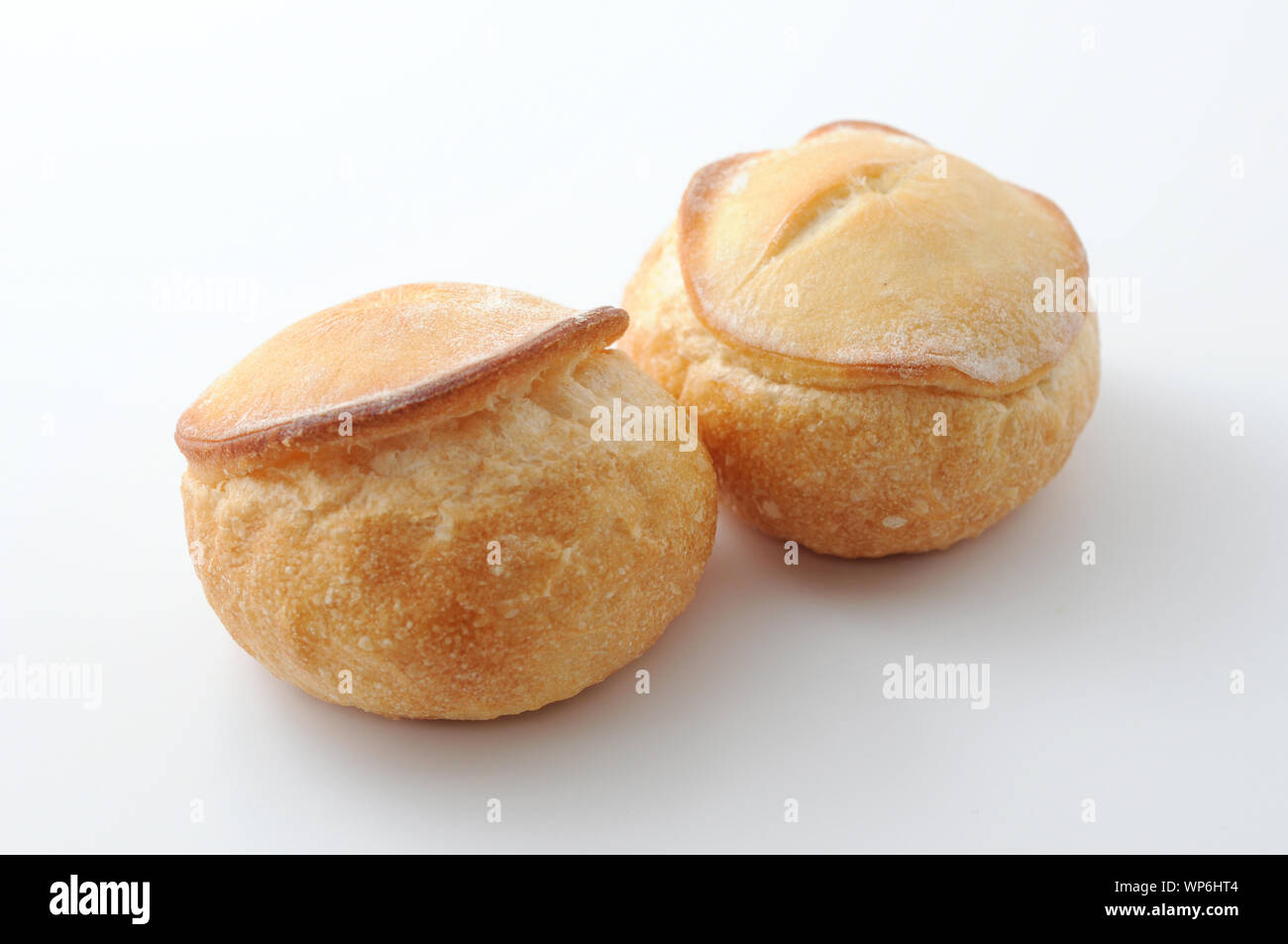 french bread champignon closeup isolated on white background Stock ...