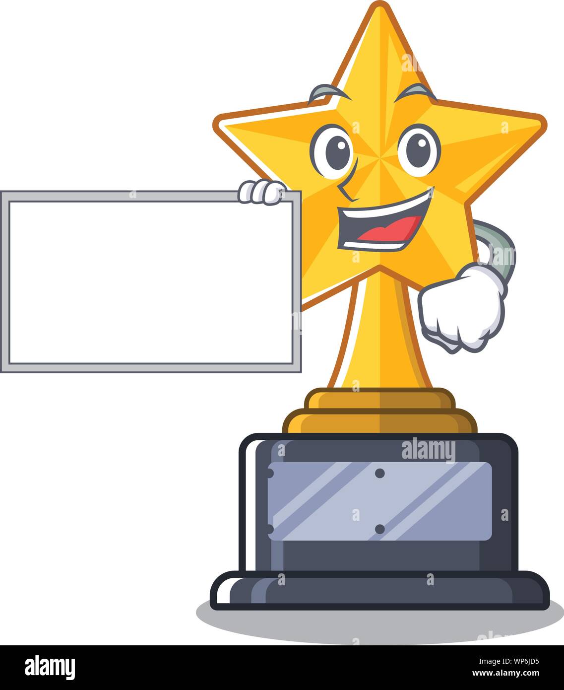 With board cartoon star trophy in character drawer Stock Vector Image ...