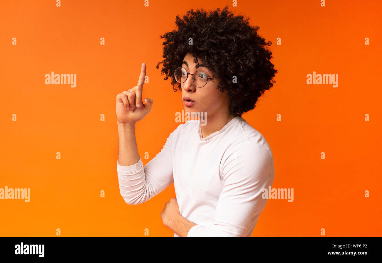 Handsome man point finger hi-res stock photography and images - Alamy