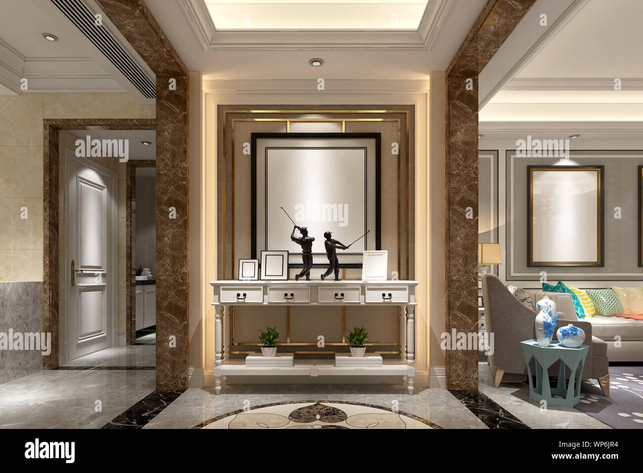 3d render of home living room Stock Photo - Alamy